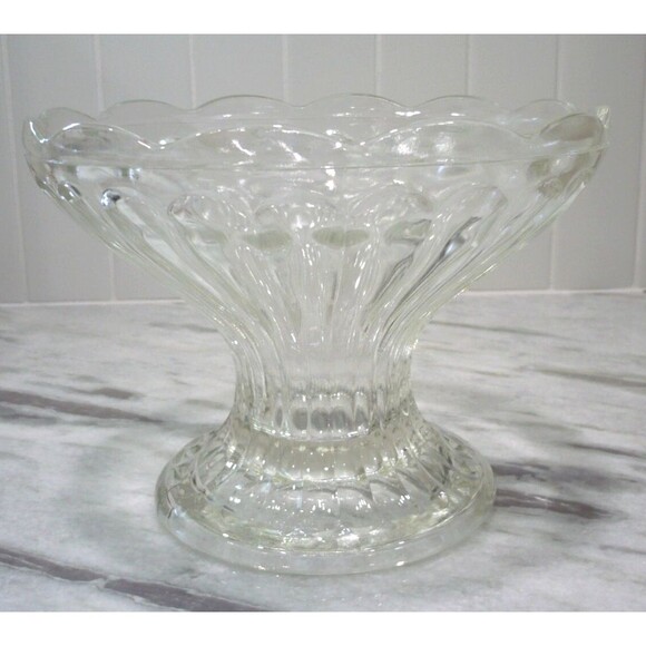 Unmarked | Dining | Vintage Clear Fluted Fruit Glass Bowl Compote 6 In ...